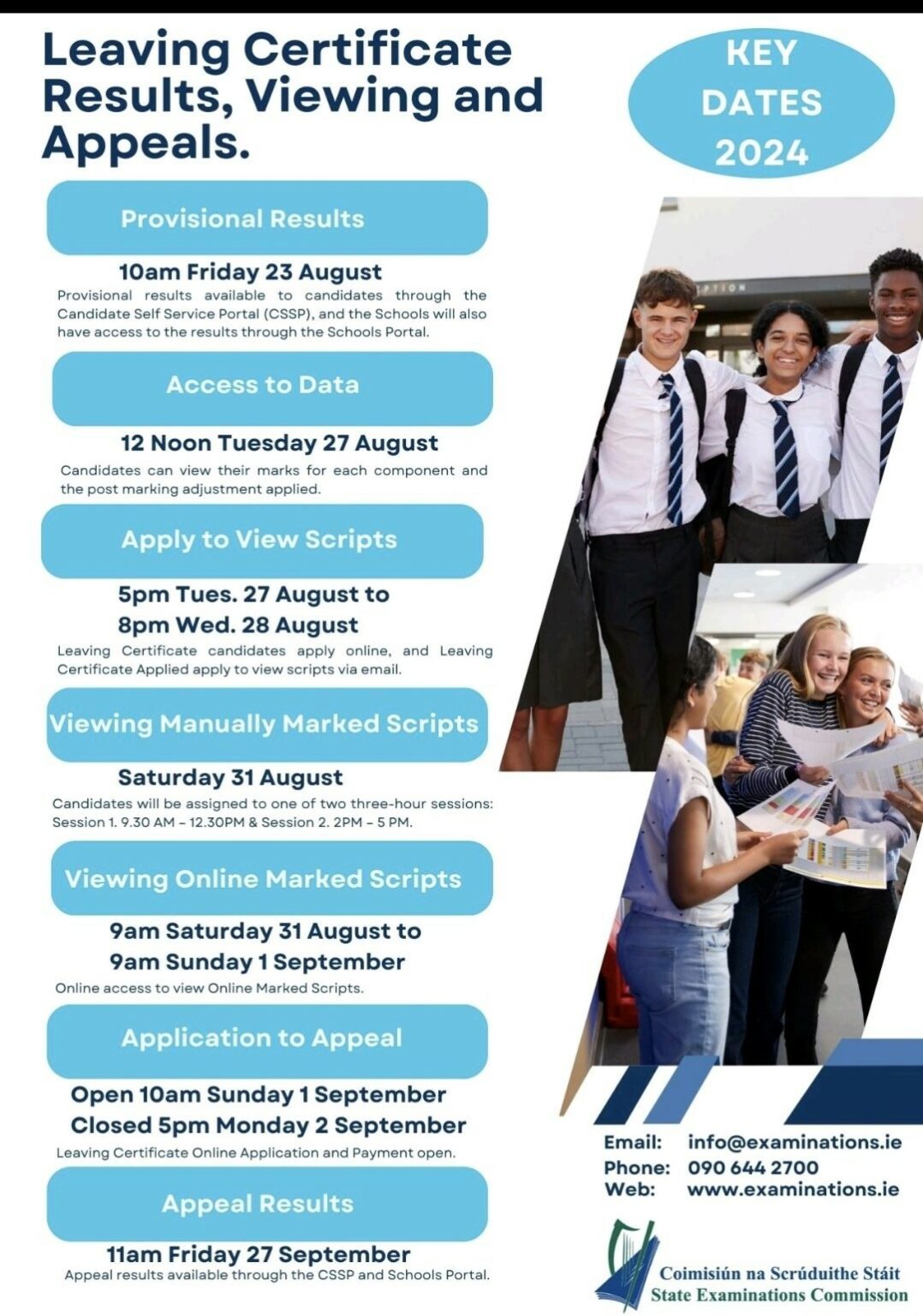 Leaving Certificate Results 2024 – Key Dates – Sandymount Park ETSS